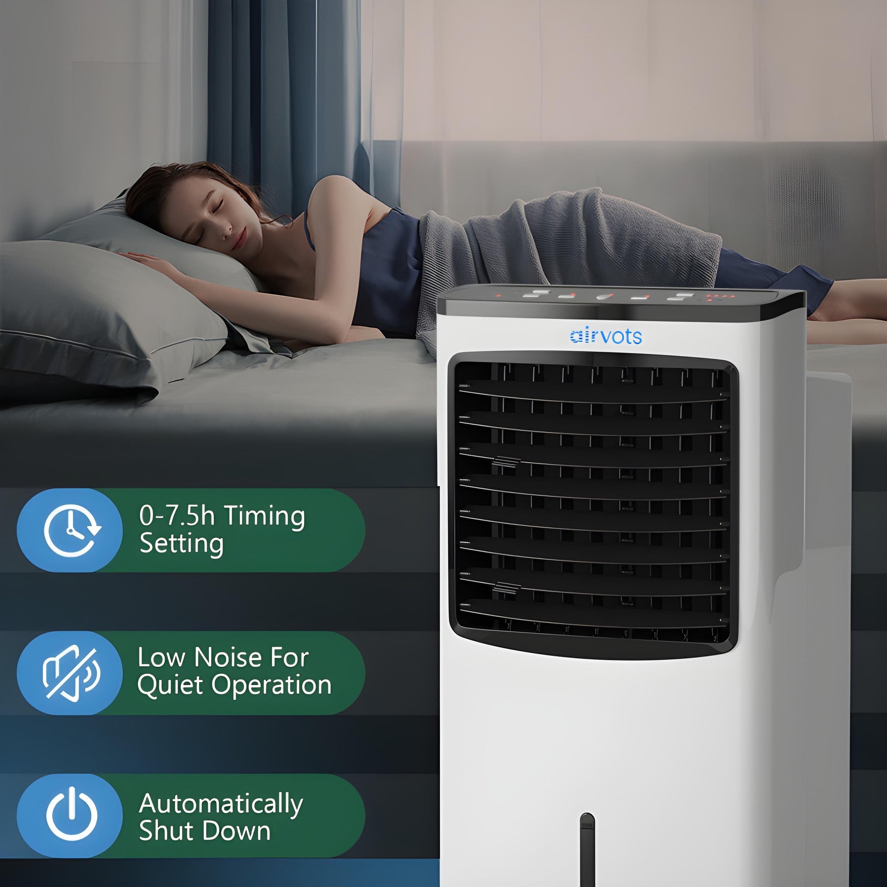 Airvots 3-in-1 Portable Evaporative Air Conditioner Cooler with Remote