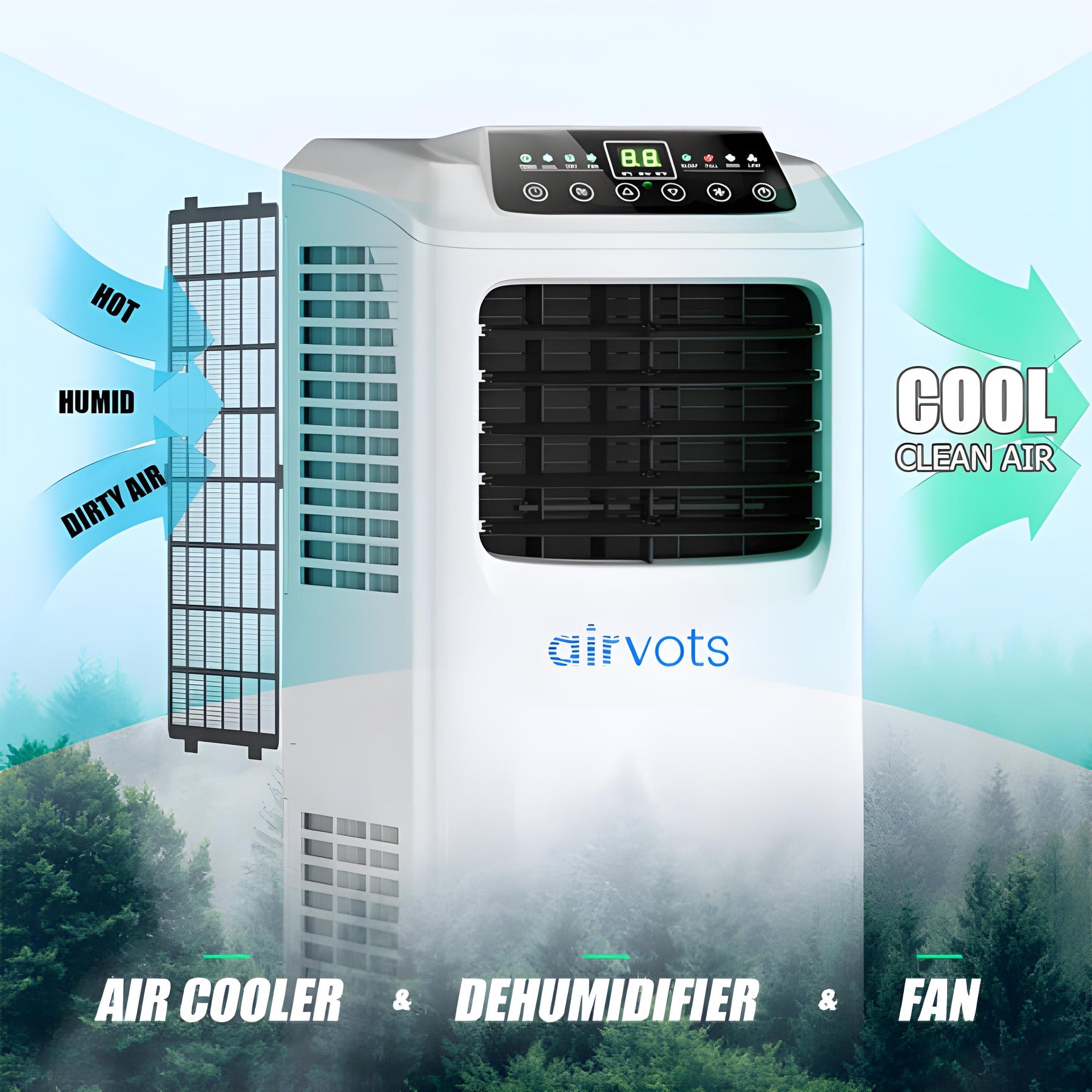 9000 BTU Portable Air Conditioner with Built-in Dehumidifier and Remot – Airvots
